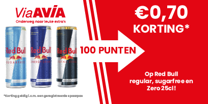 AVIA aanbieding: €0,70 korting op Red Bull - AVIA